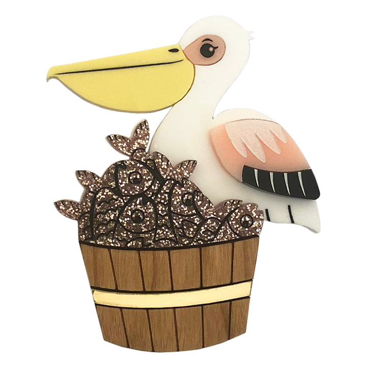 **SECONDS** PEREGRINE PELICAN ACRYLIC BROOCH | Peppy Chapette